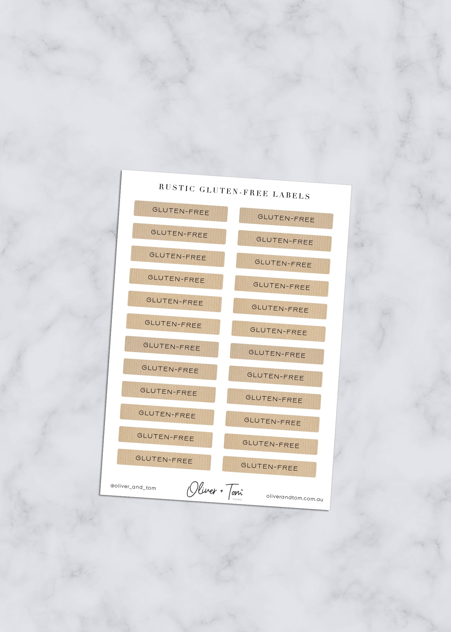 Gluten-Free Label Set | Rustic Label Design | Oliver + Tom