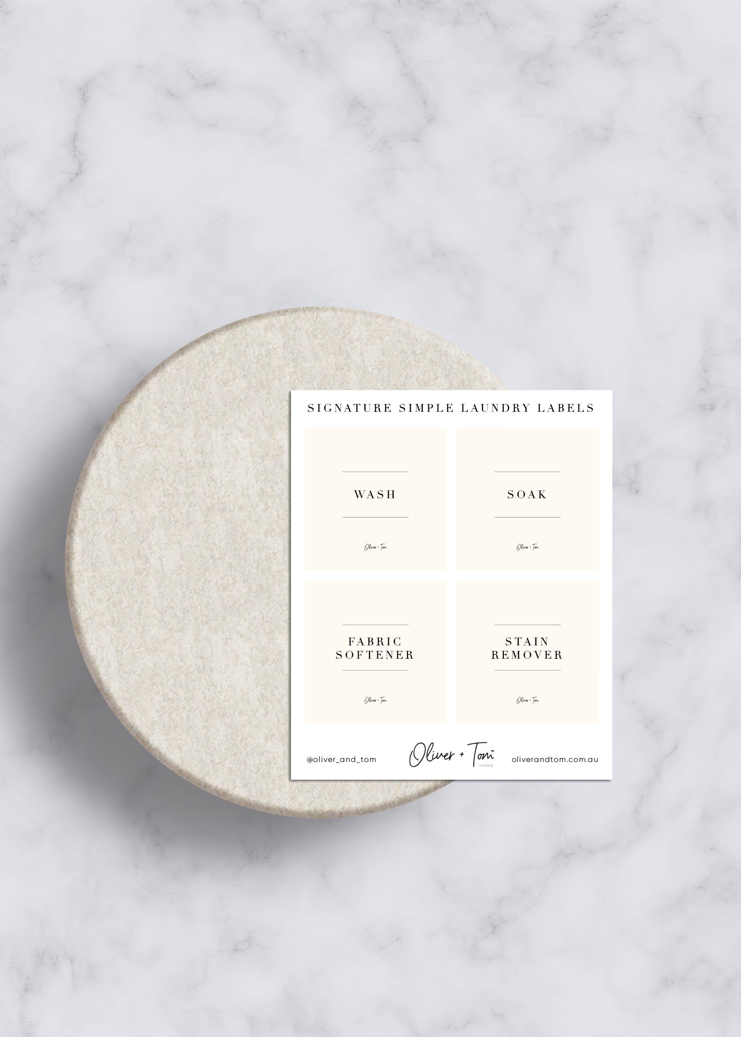 Simple Laundry Label Set | Signature Label Design | Oliver + Tom